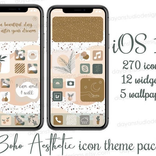 Boho Aesthetic Iphone App Icons Boho Ios 14 App Icon Pack - Etsy