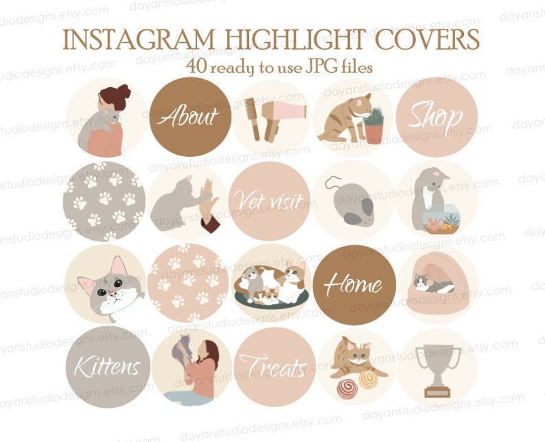 Cat Instagram Highlight Covers , Pet Highlights, Woman & Cat ...