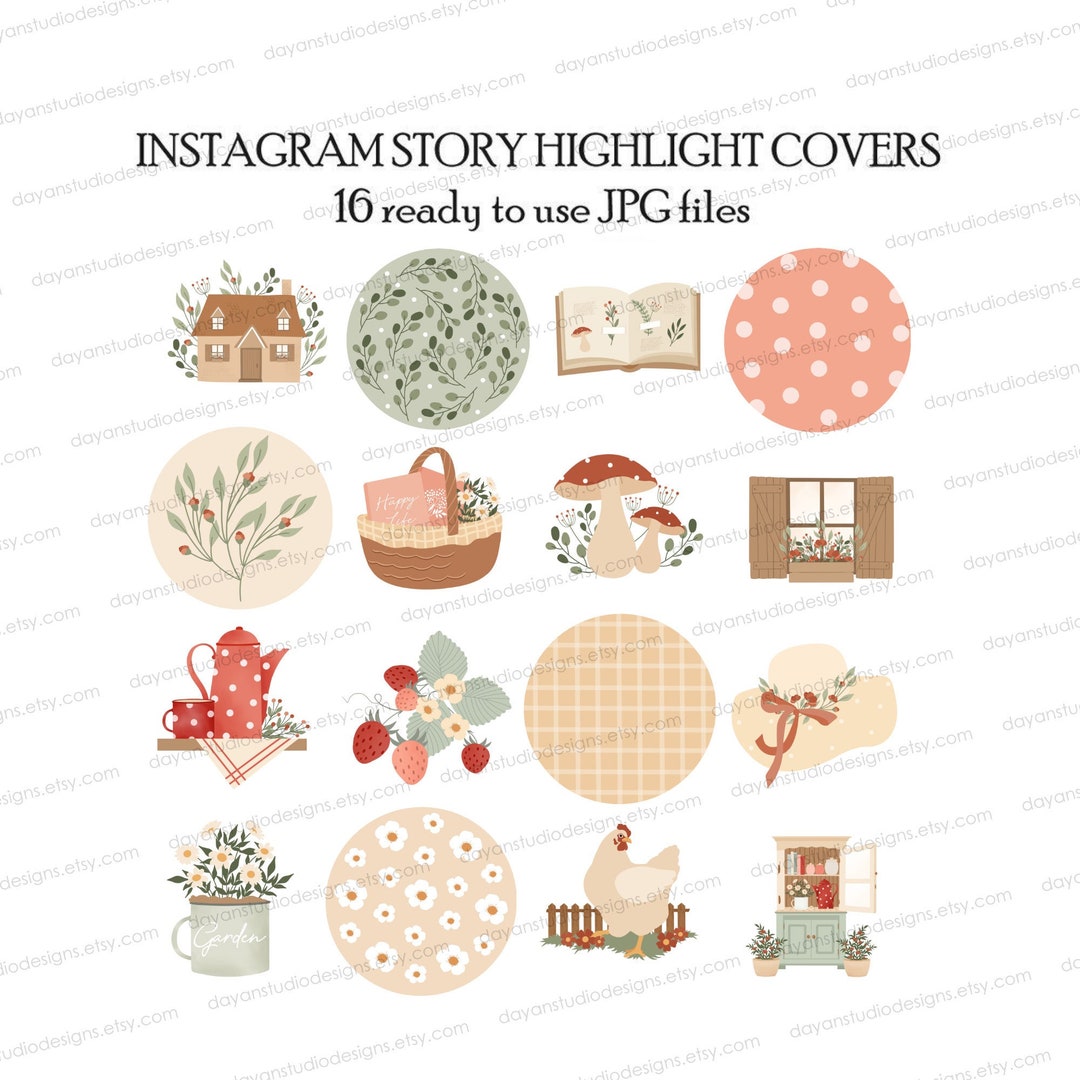 Cottagecore Instagram Highlight Covers, Minimalist Highlight Icons ...