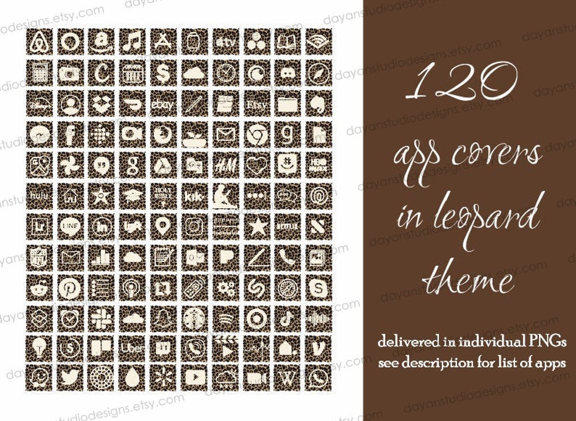 Leopard Boho Icon Theme Pack IOS 14 App Covers Widgets & - Etsy