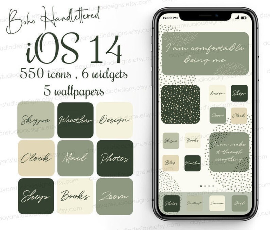 Green Ios App Icons Pack, Minimalist iPhone App Icons, Ios 18 Aesthetic ...