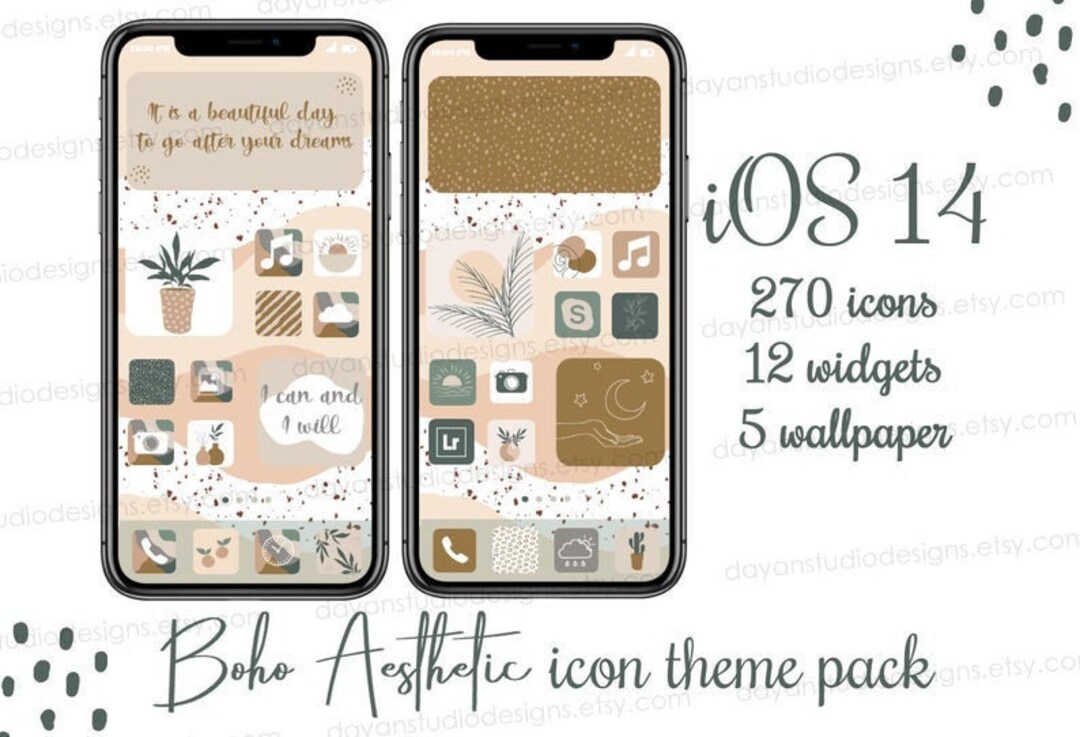 Boho Ios App Icons Pack, Ios 18 Icons Aesthetic, iPhone Icons ...