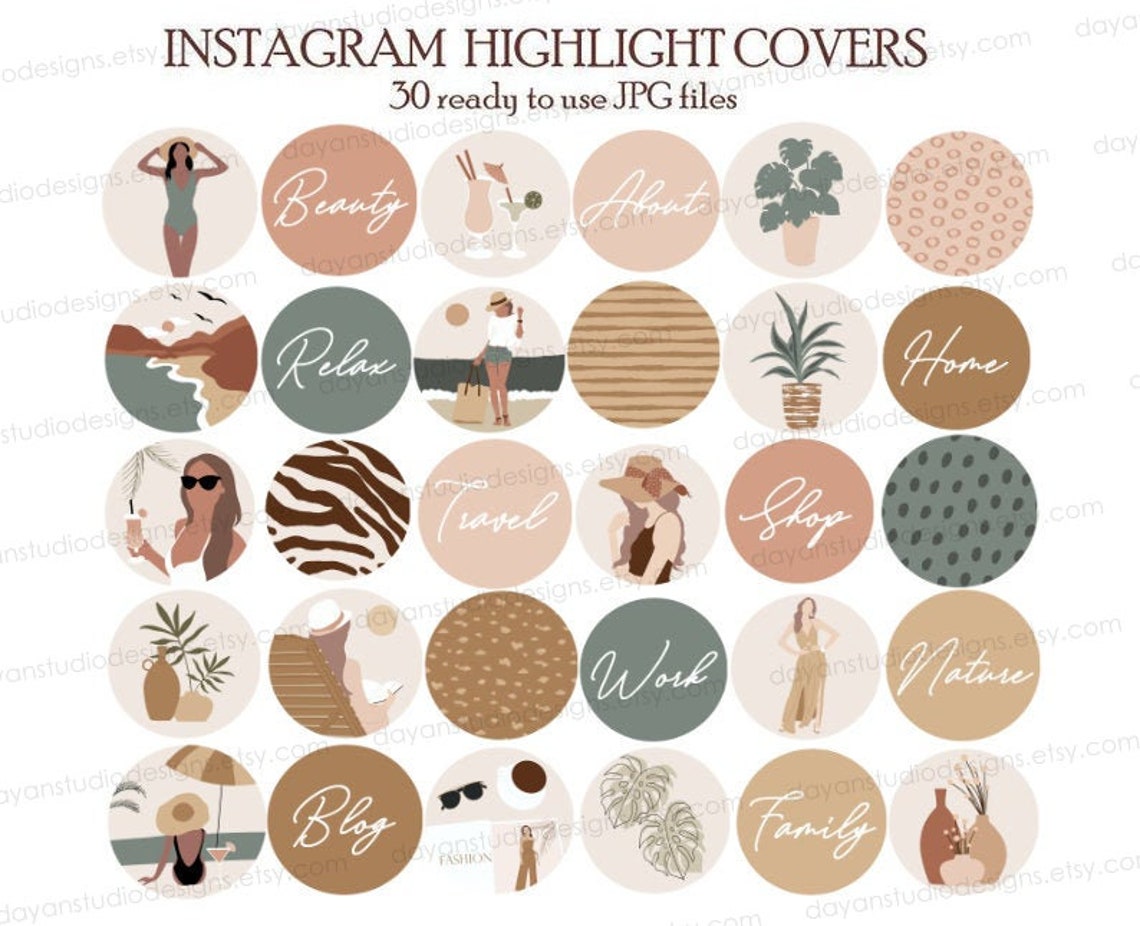 Summer Boho Instagram Highlight Covers Summer Boho - Etsy