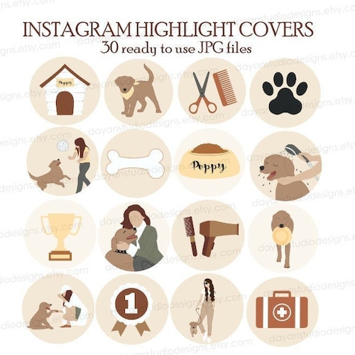 40 Dog Instagram Highlight Covers Minimal Pet Highlights - Etsy