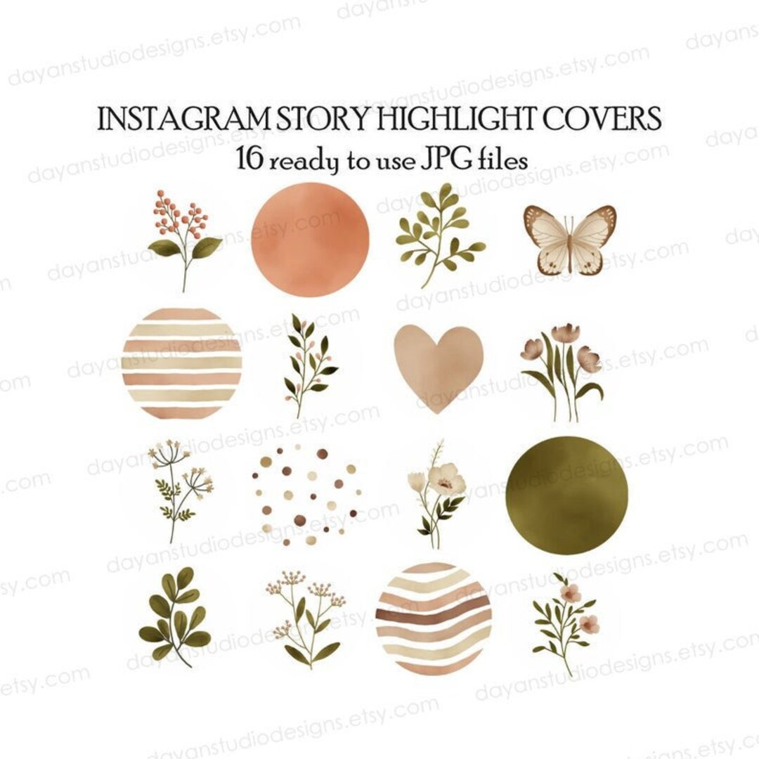 Boho Instagram Highlight Covers, Spring Instagram Icons, Cute IG Story ...