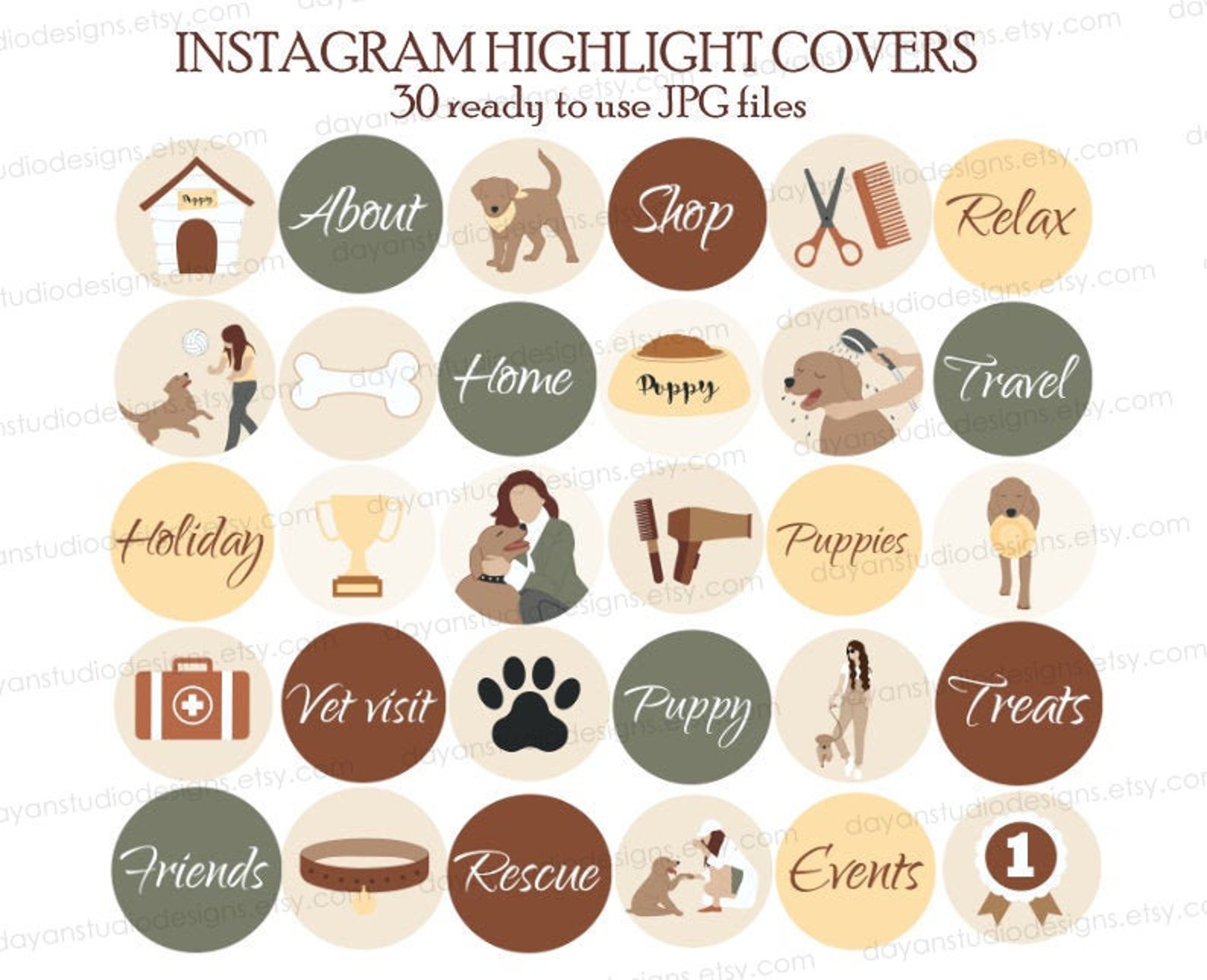Dog Instagram Highlight Covers Pets Cover Icons Animal - Etsy