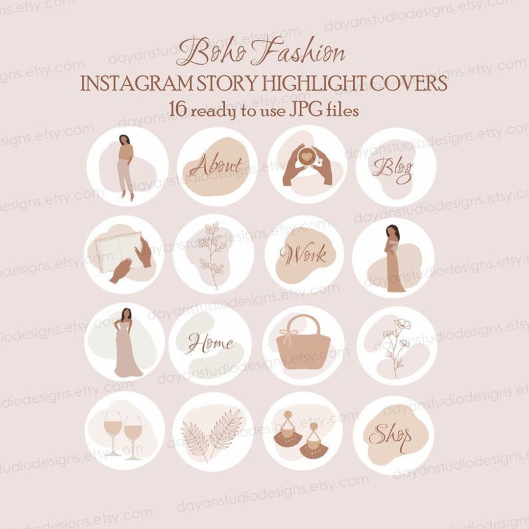 Instagram Highlights Covers Boho Icons Woman , Neutral Instagram ...