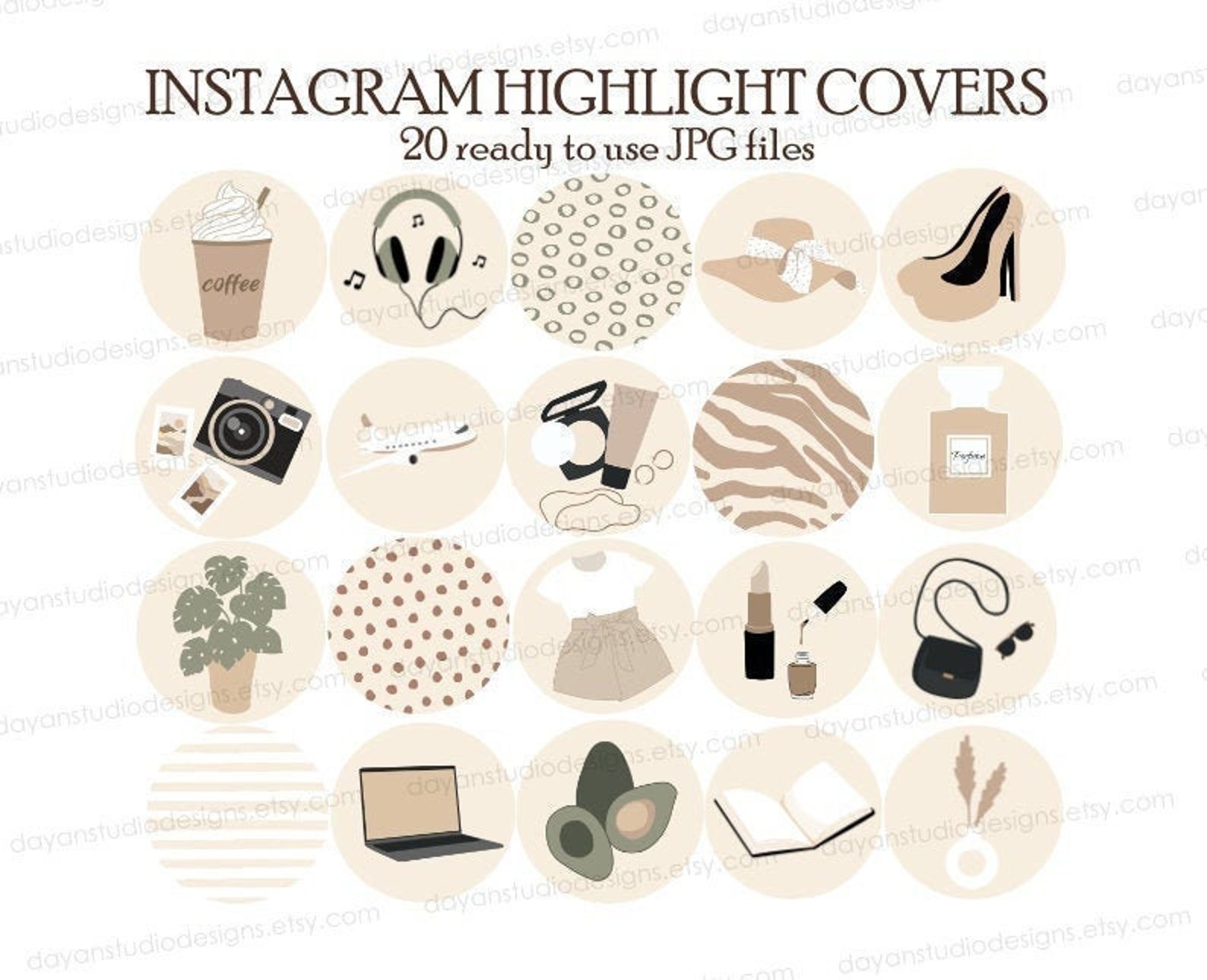 Minimalist Instagram Highlight Covers, Boho Aesthetic IG Covers ...