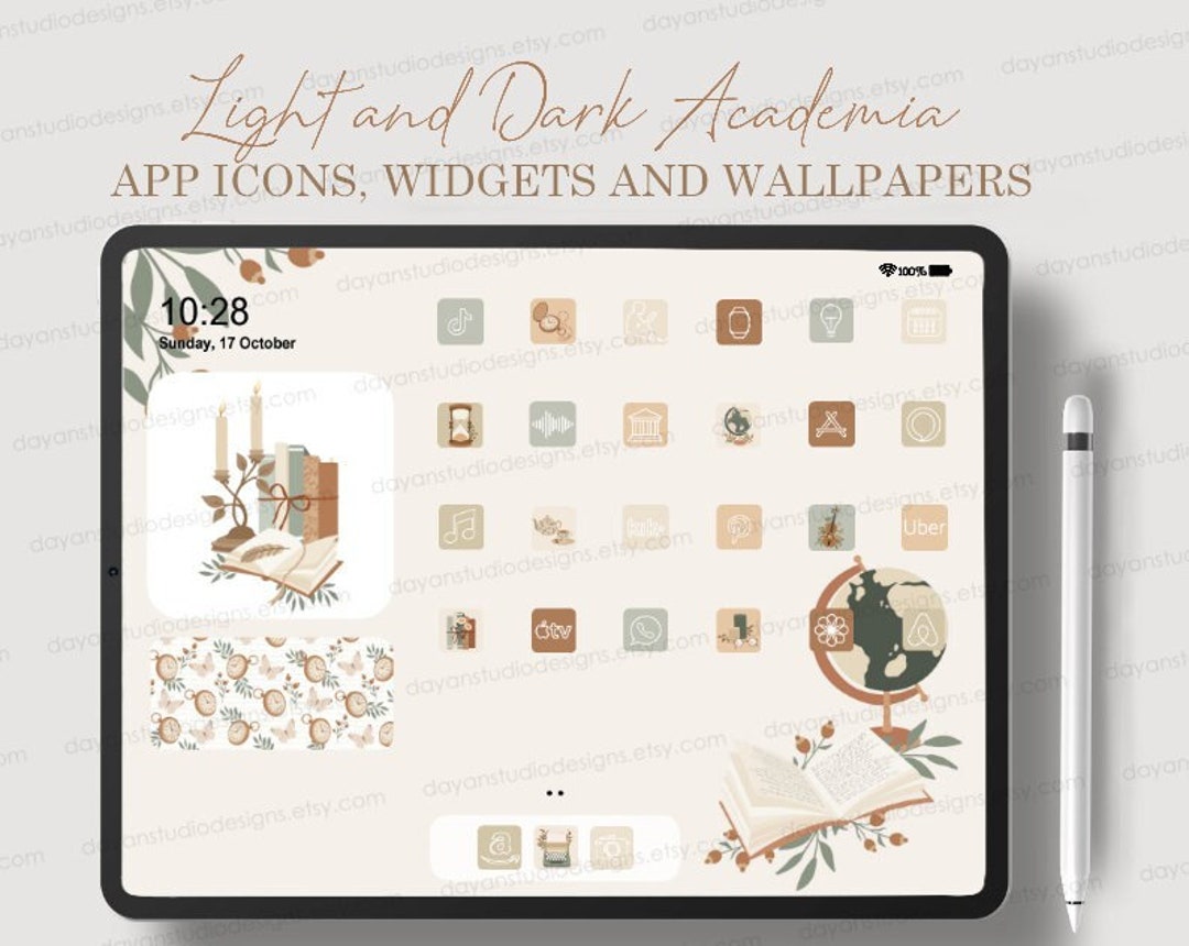 Dark & Light Academia iPad App Icons Aesthetic Wallpapers and Widgets ...