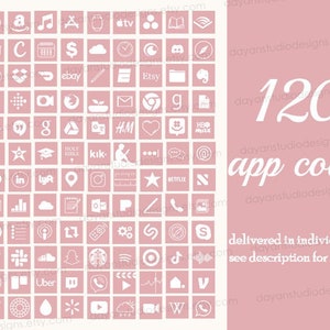 Iphone Ios App Icons Theme Pack Pink Icons Bundle Pink & - Etsy