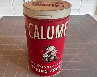 Antique Vintage Calumet Baking Powder Tin Can Large Red - Etsy