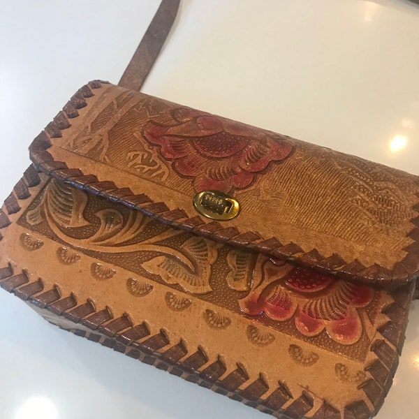 Leather Tooled Purse With Rose - Etsy