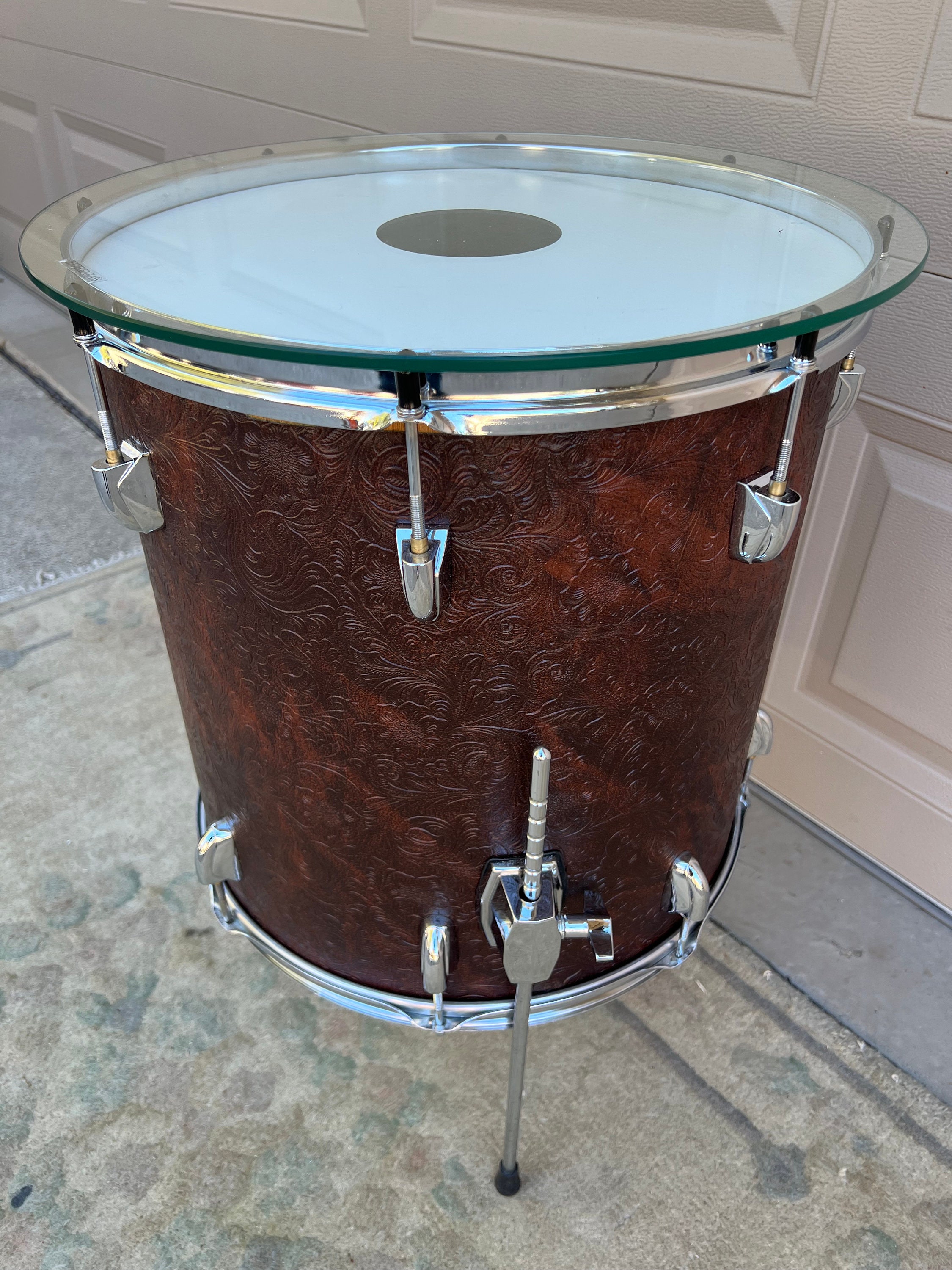 16” Floor Drum End Table - Etsy