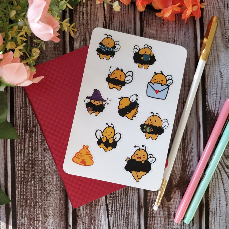 Bee Sticker Sheet - Etsy Australia