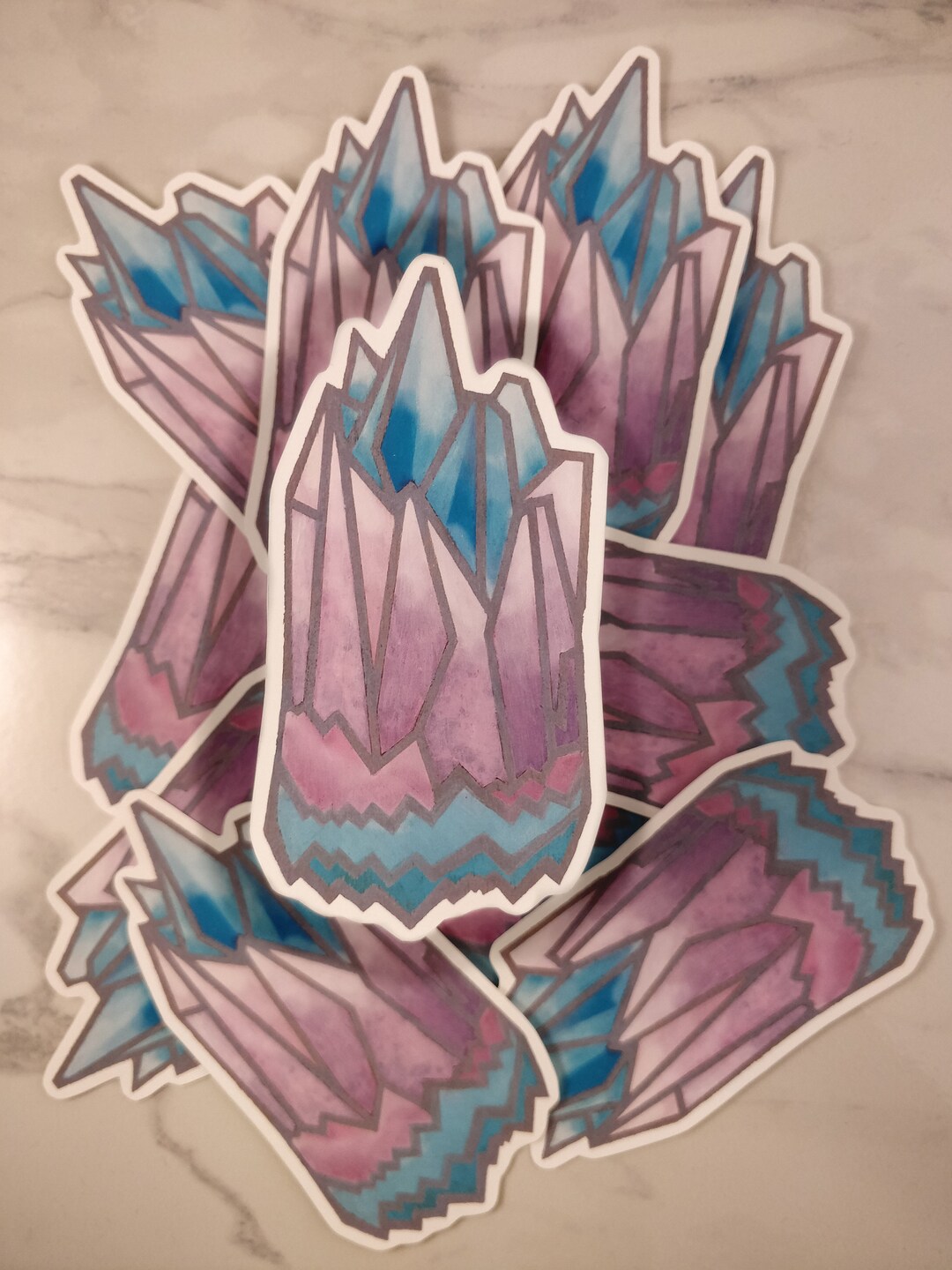 Pastel Crystal Sticker – Matte Vinyl Decal - Etsy