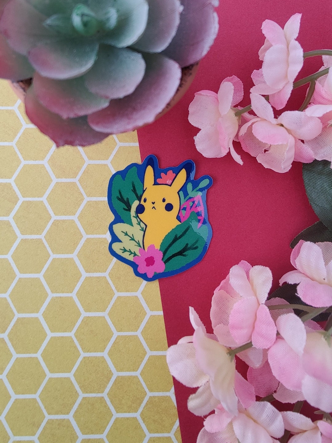 Poke Gen 1 Starter Garden Sticker - Pika - Glossy Sticker - 1.5 Inches ...