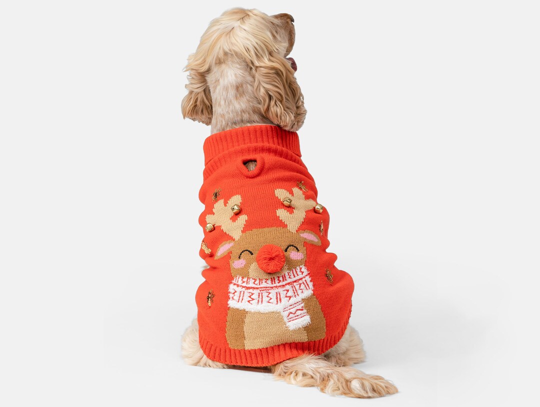 Dog Christmas Rudolf Red Jumper - Etsy