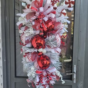 Candy Cane Christmas Swag - Etsy