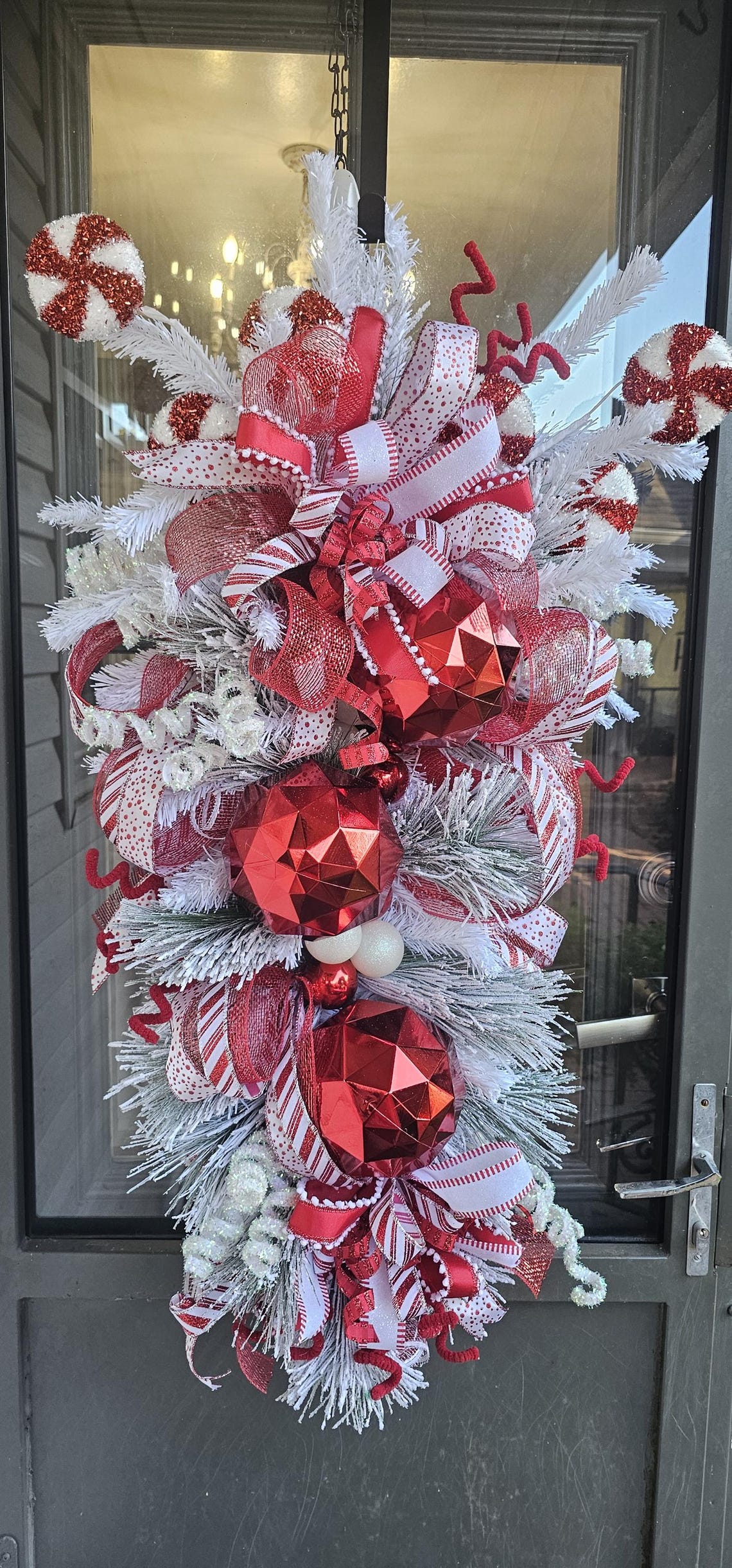 Candy Cane Christmas Swag - Etsy