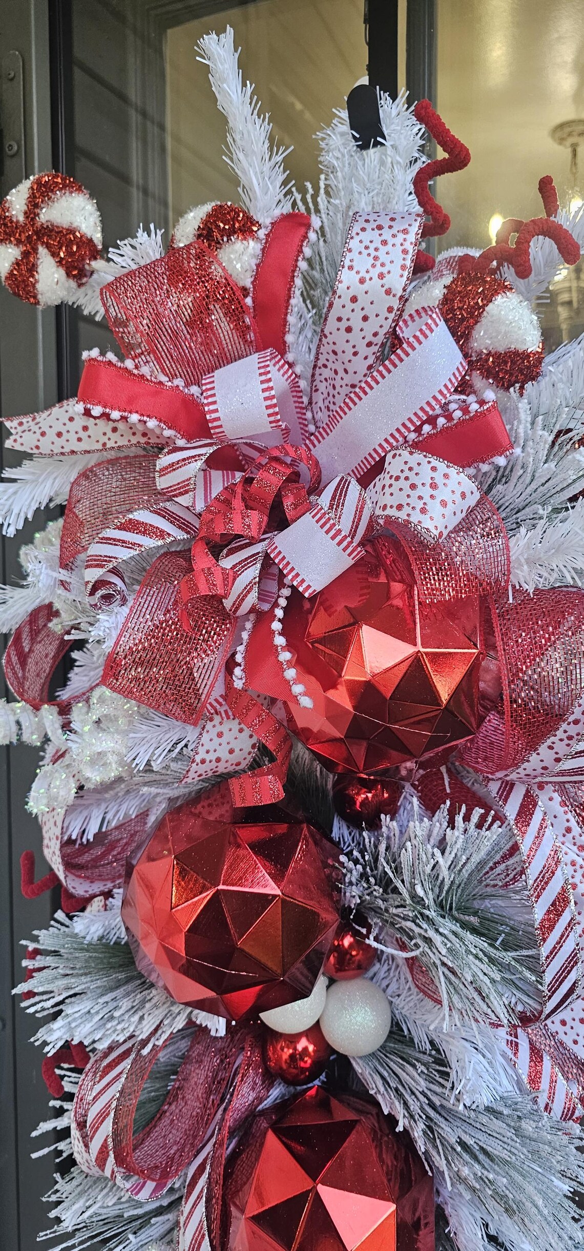 Candy Cane Christmas Swag - Etsy