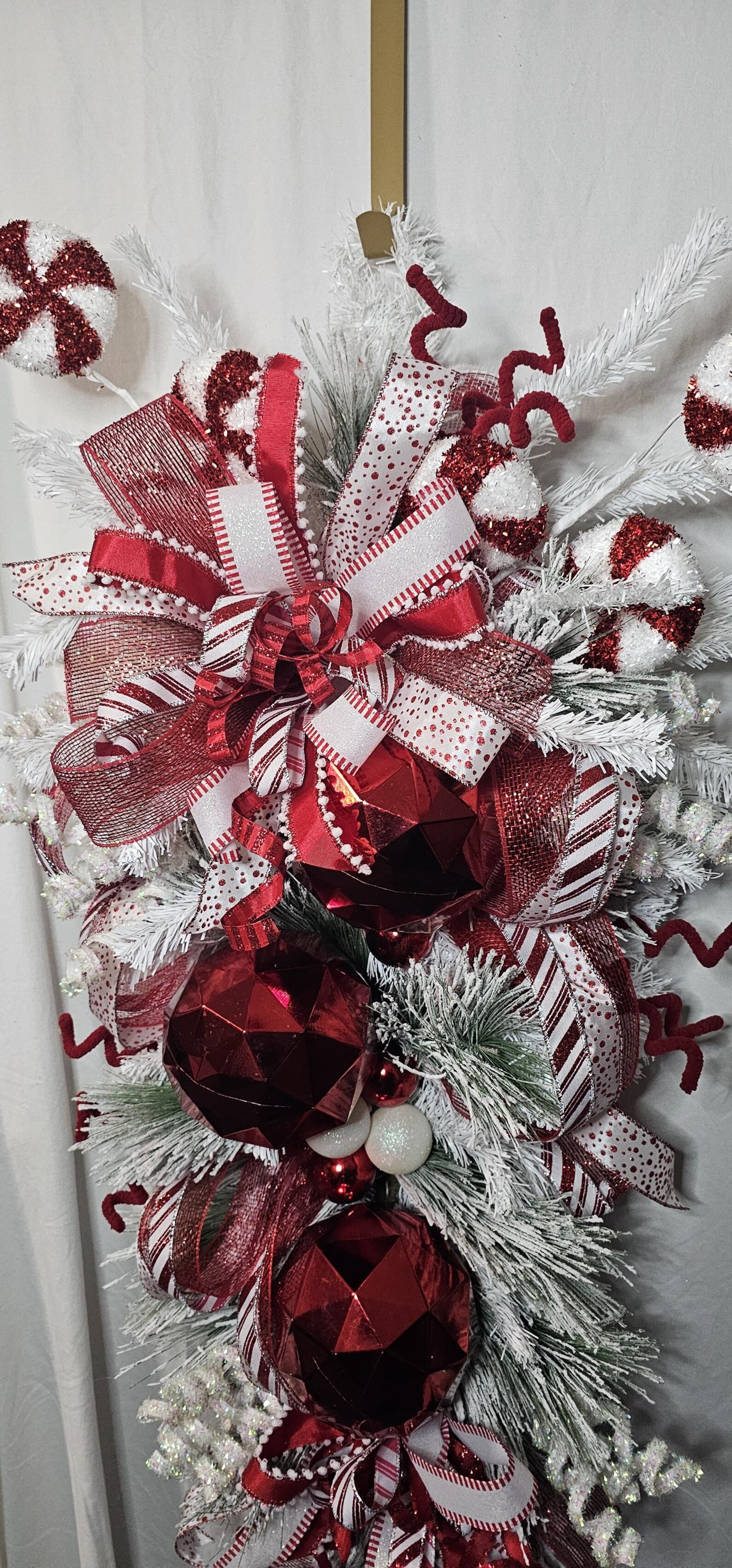 Candy Cane Christmas Swag - Etsy