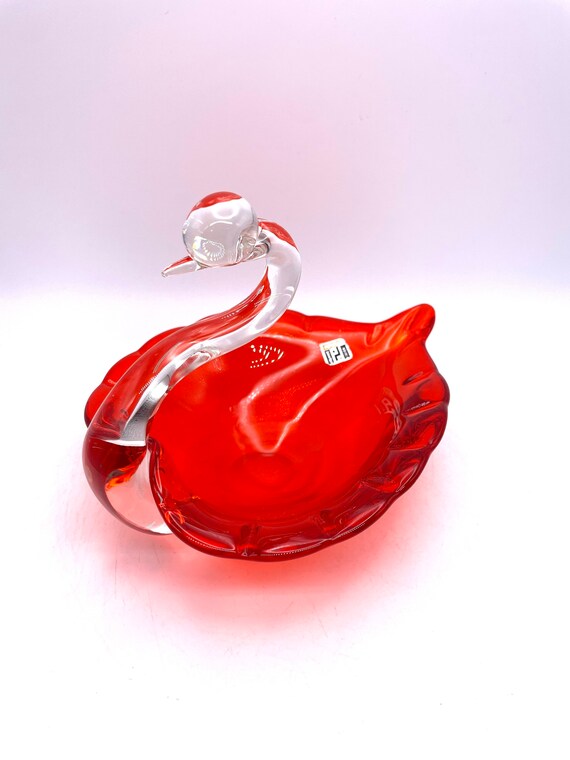 Vintage Mid Century Japanese Pee Dee Blown Glass Red Orange Etsy