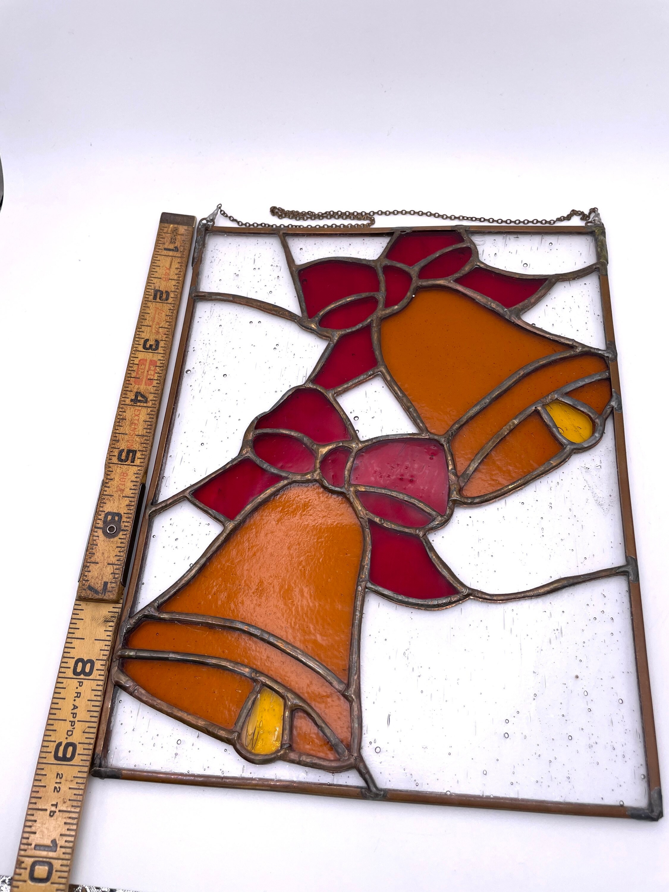 Vintage Leaded Christmas Bells Window Hanging Stained Glass - Etsy