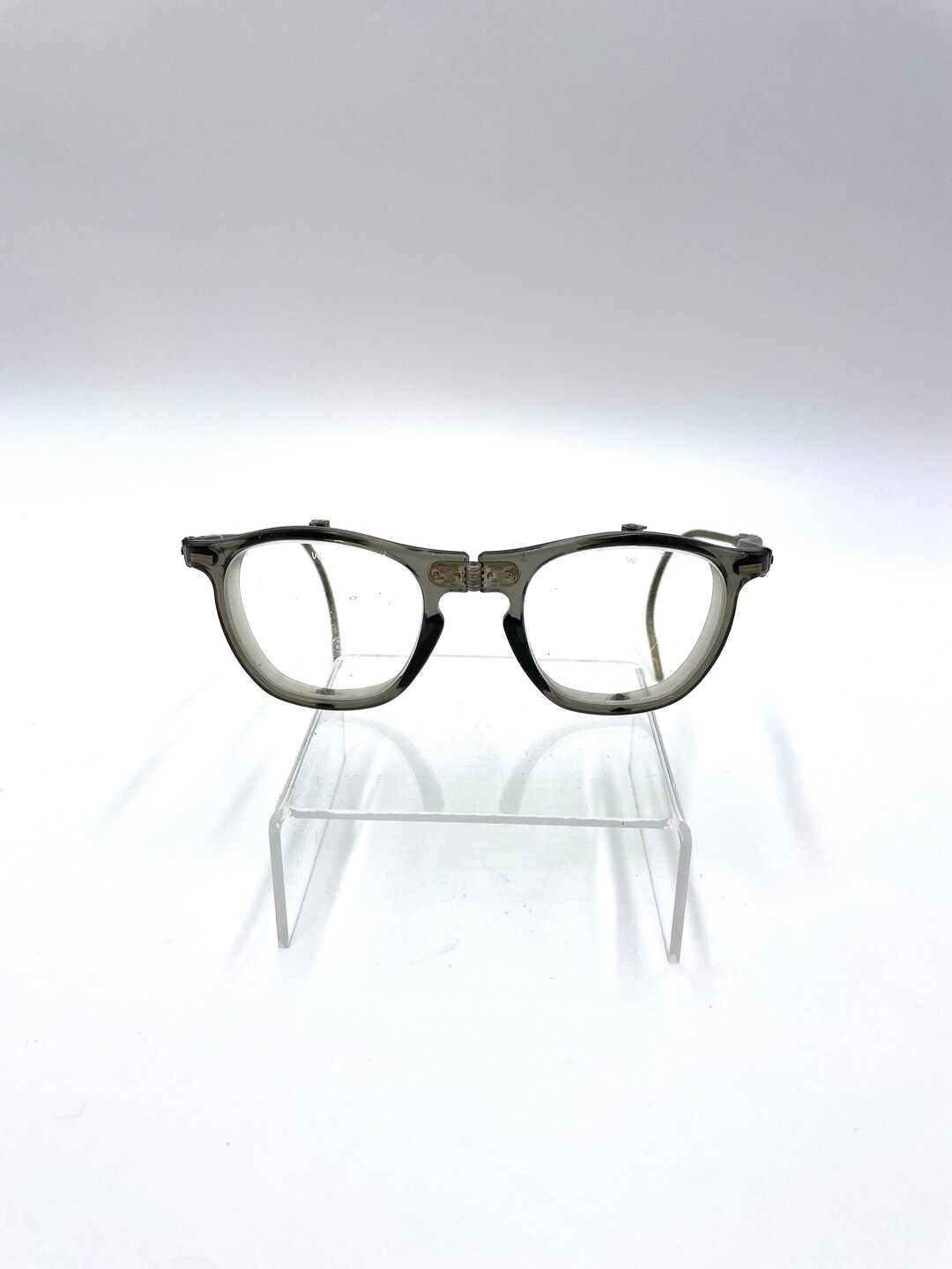 Vintage Grey Foldable Willson Safety Glasses With Wrap Around Earpieces ...