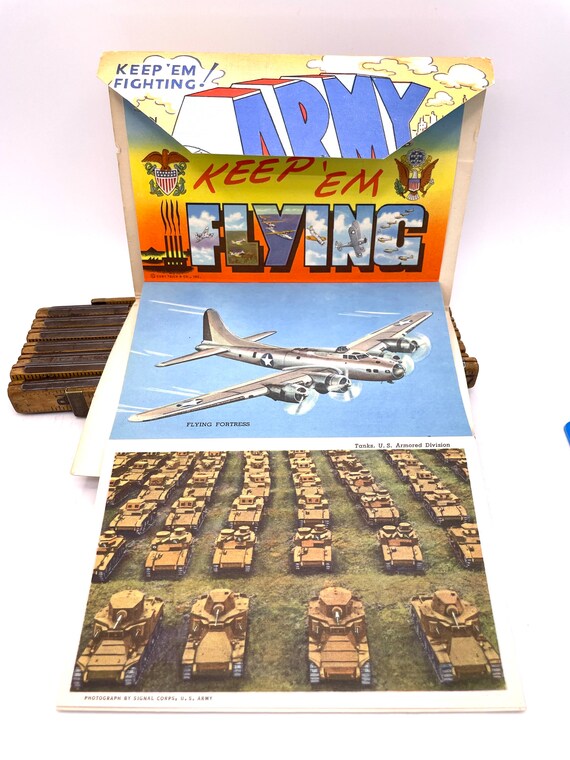 Vintage Army Souvenir Postcard Folders Curt Teich Art | Etsy