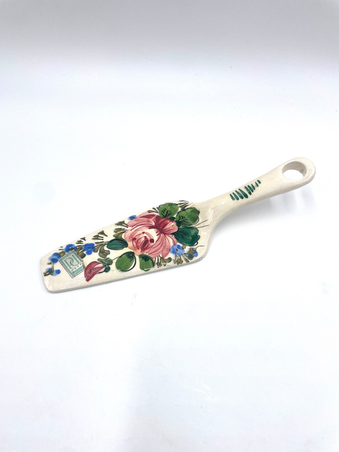 Vintage Italian Handpainted Floral Porcelain Serving Spatula - Etsy