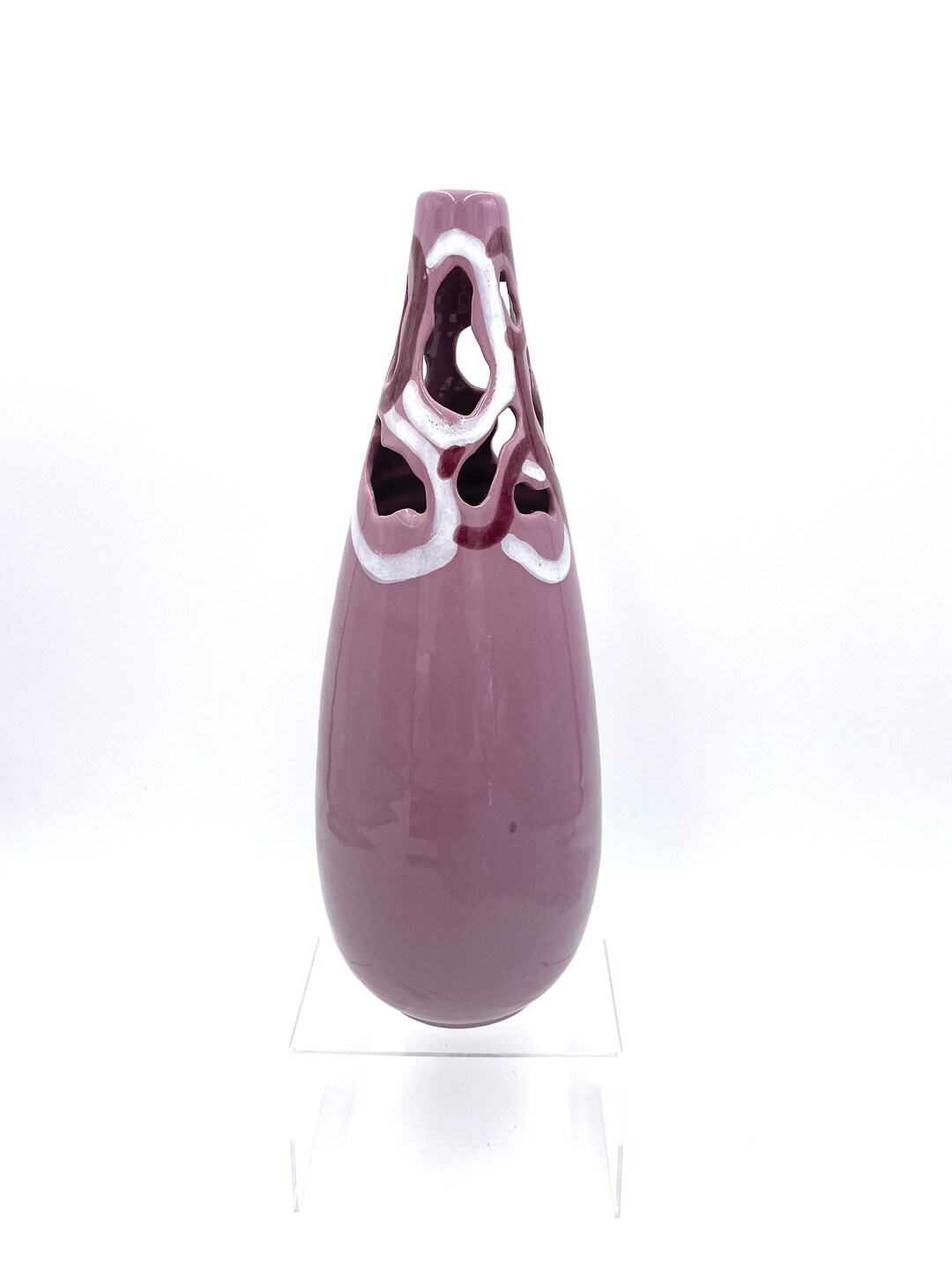 Vintage Mordernist Designed Signed Italian Handmade Ceramic Muave Vase ...