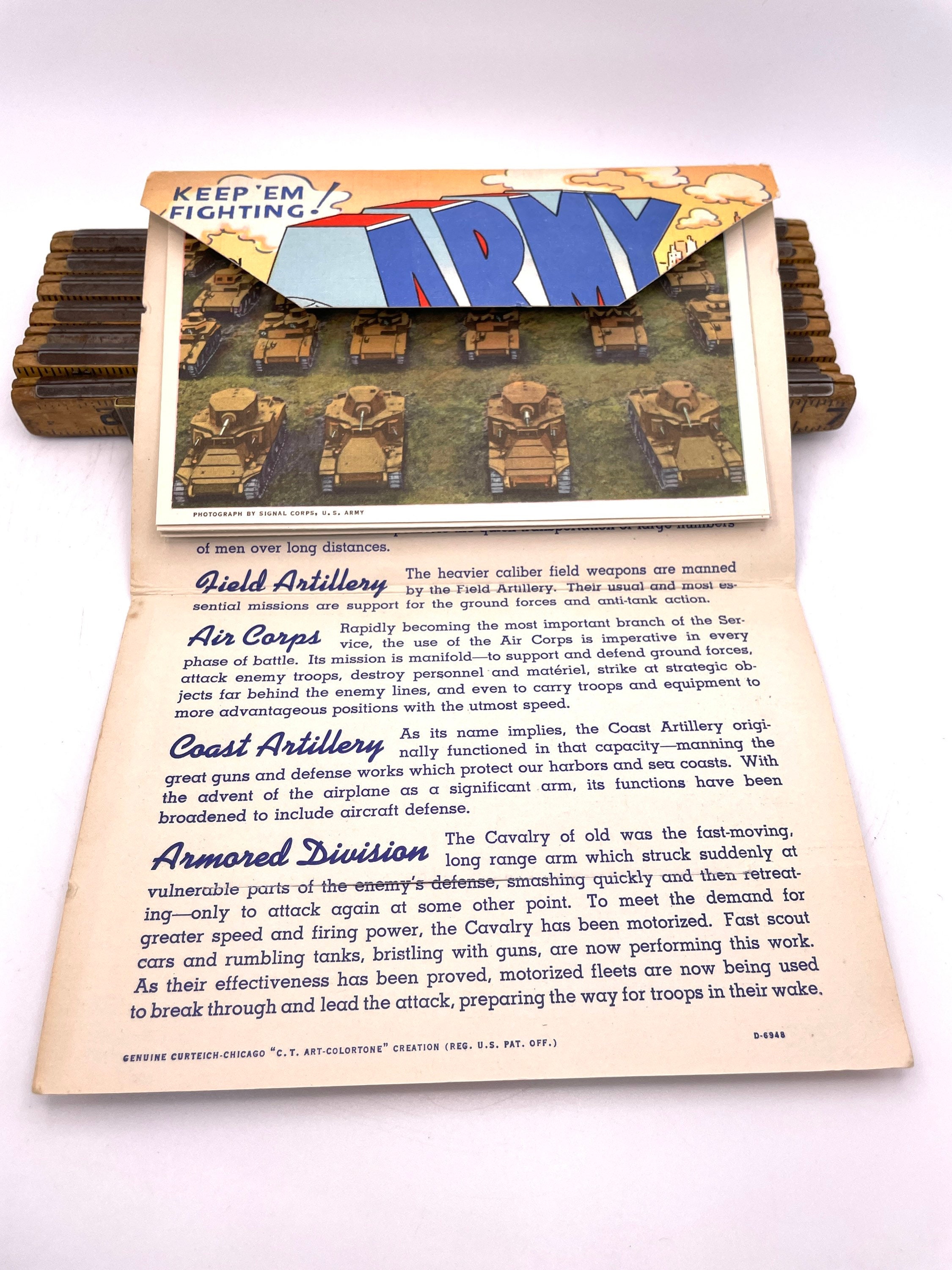 Vintage Army Souvenir Postcard Folders Curt Teich Art | Etsy
