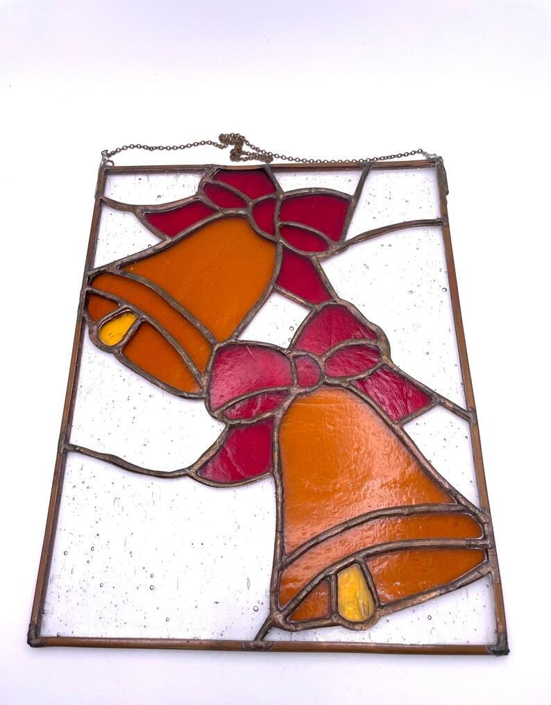 Vintage Leaded Christmas Bells Window Hanging Stained Glass - Etsy