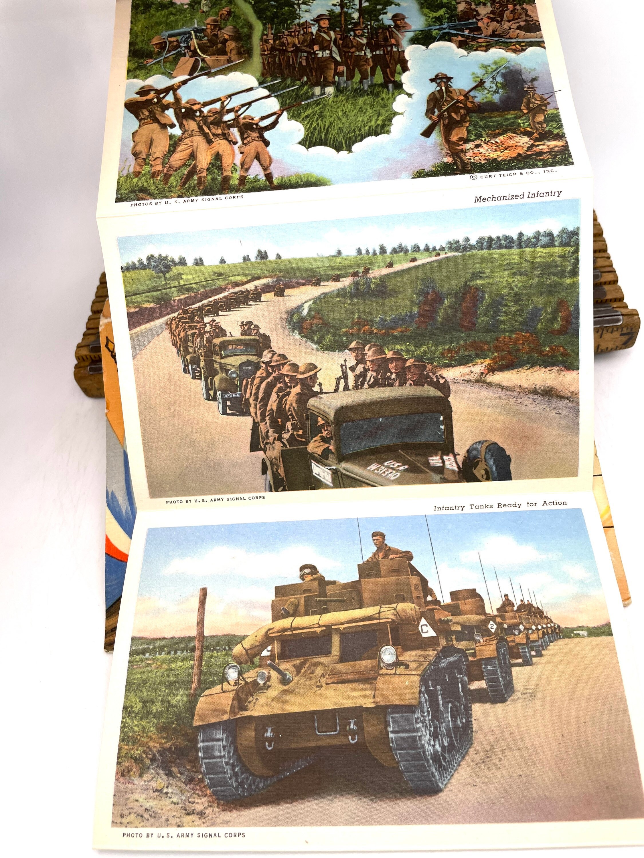 Vintage Army Souvenir Postcard Folders Curt Teich Art - Etsy