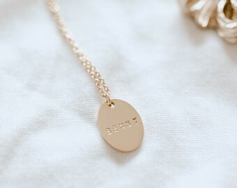 Oval Disc Necklace - Etsy