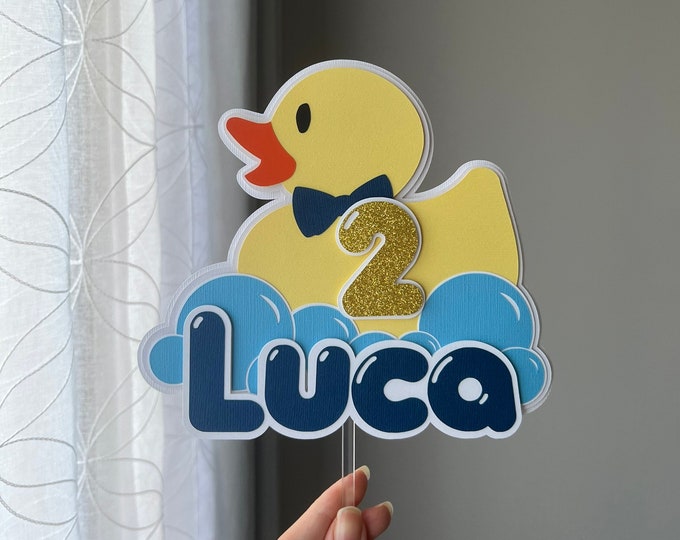 Boy Rubber Duck Cake Topper, Rubber Ducky Cake Topper, Rubber Duck ...