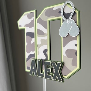 Army Birthday Cake Topper, Military Party Cake Topper, Camouflage Camo ...
