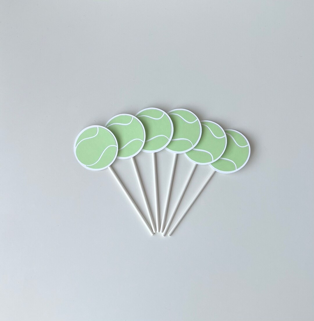 Tennis Cupcake Toppers - Tennis Party - Tennis Cake - Tennis Dessert ...