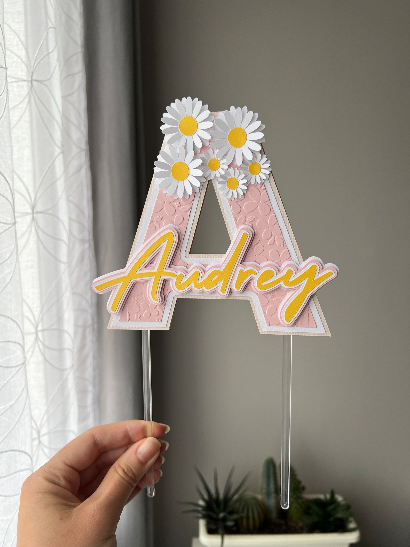 Daisy Birthday Cake Topper, Flower Cake Topper - Etsy