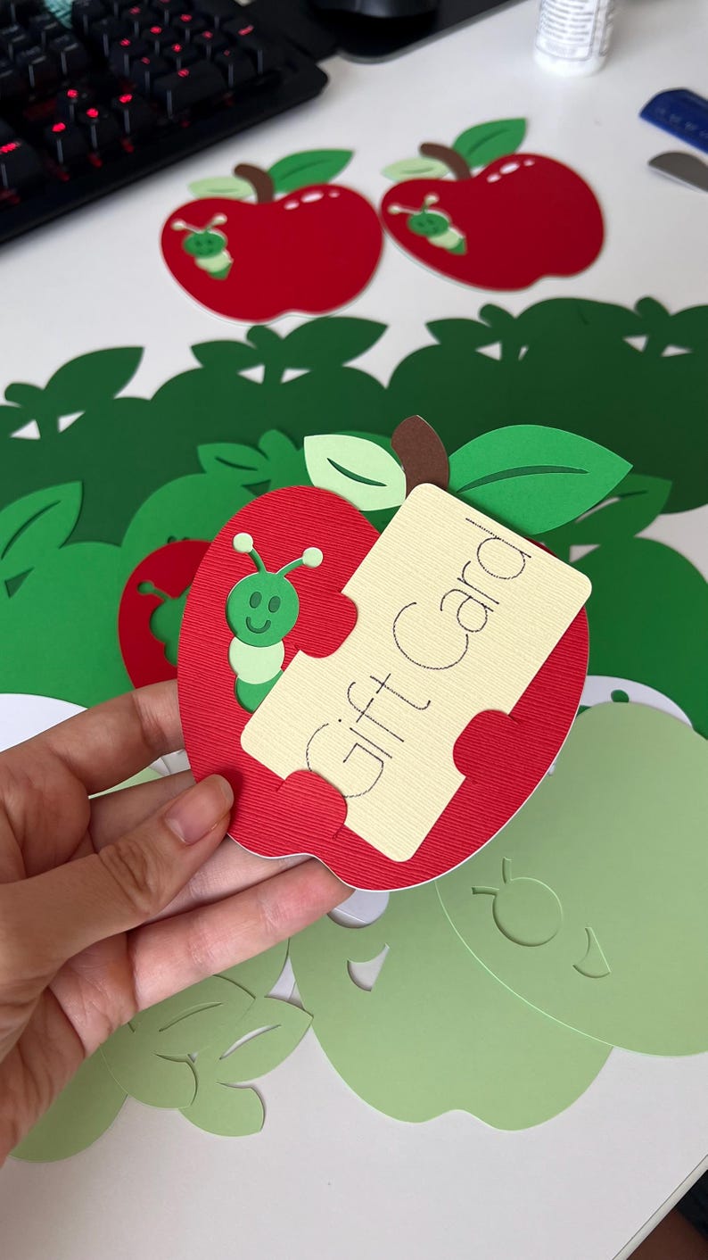Apple Gift Card Holder, Teacher Appreciation Gift - Etsy