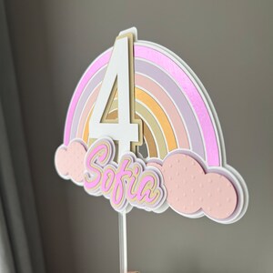 Rainbow Cake Topper, Rainbow Birthday Cake Topper, Custom Rainbow Cake ...