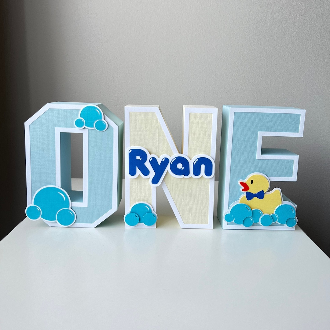 Boy Rubber Duck 3D Letter, Duckling Party Decor, Rubber Ducky Birthday ...