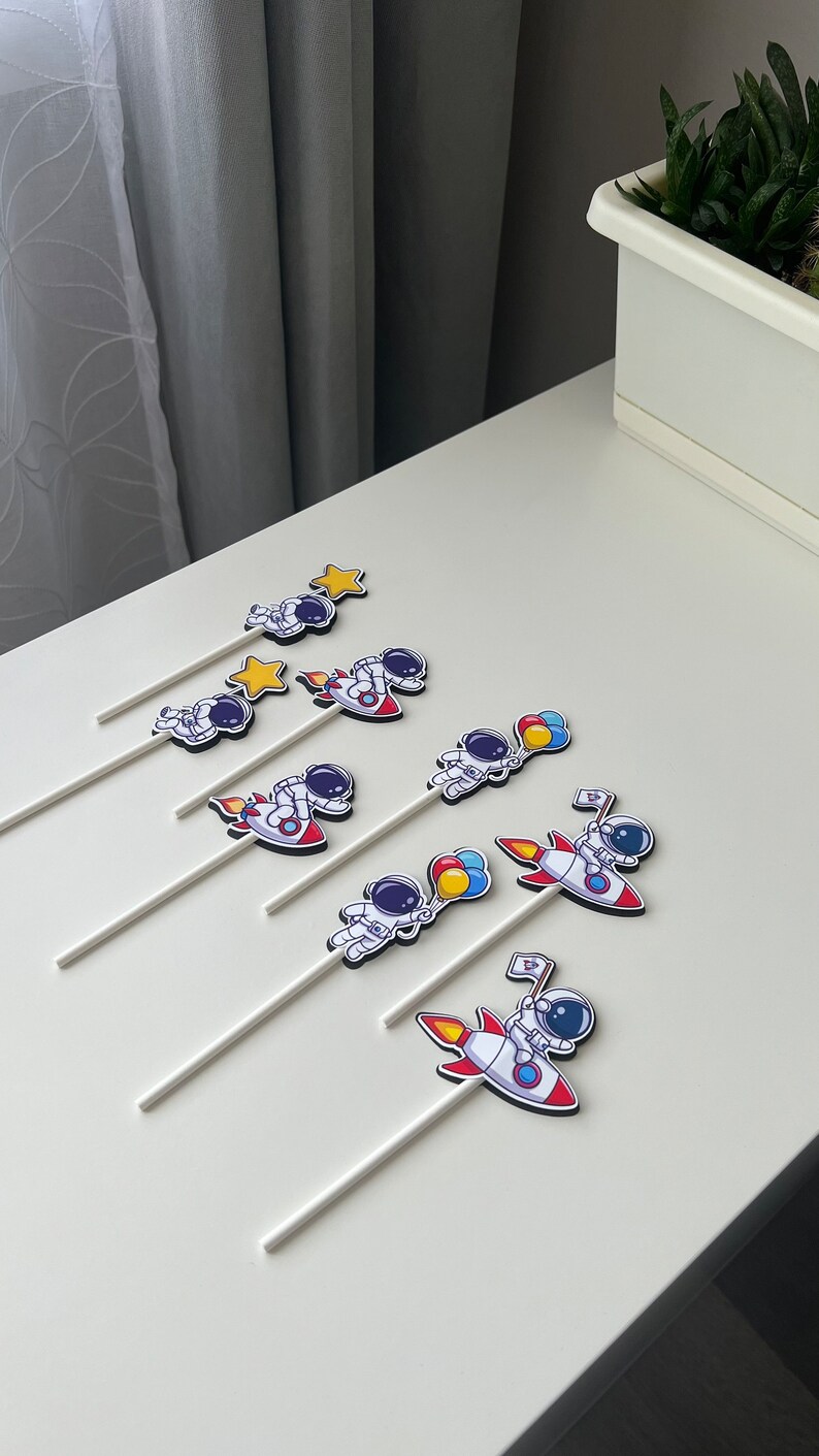 Astronaut Theme Cupcake Toppers, Outer Space Cupcake Toppers, Two the ...