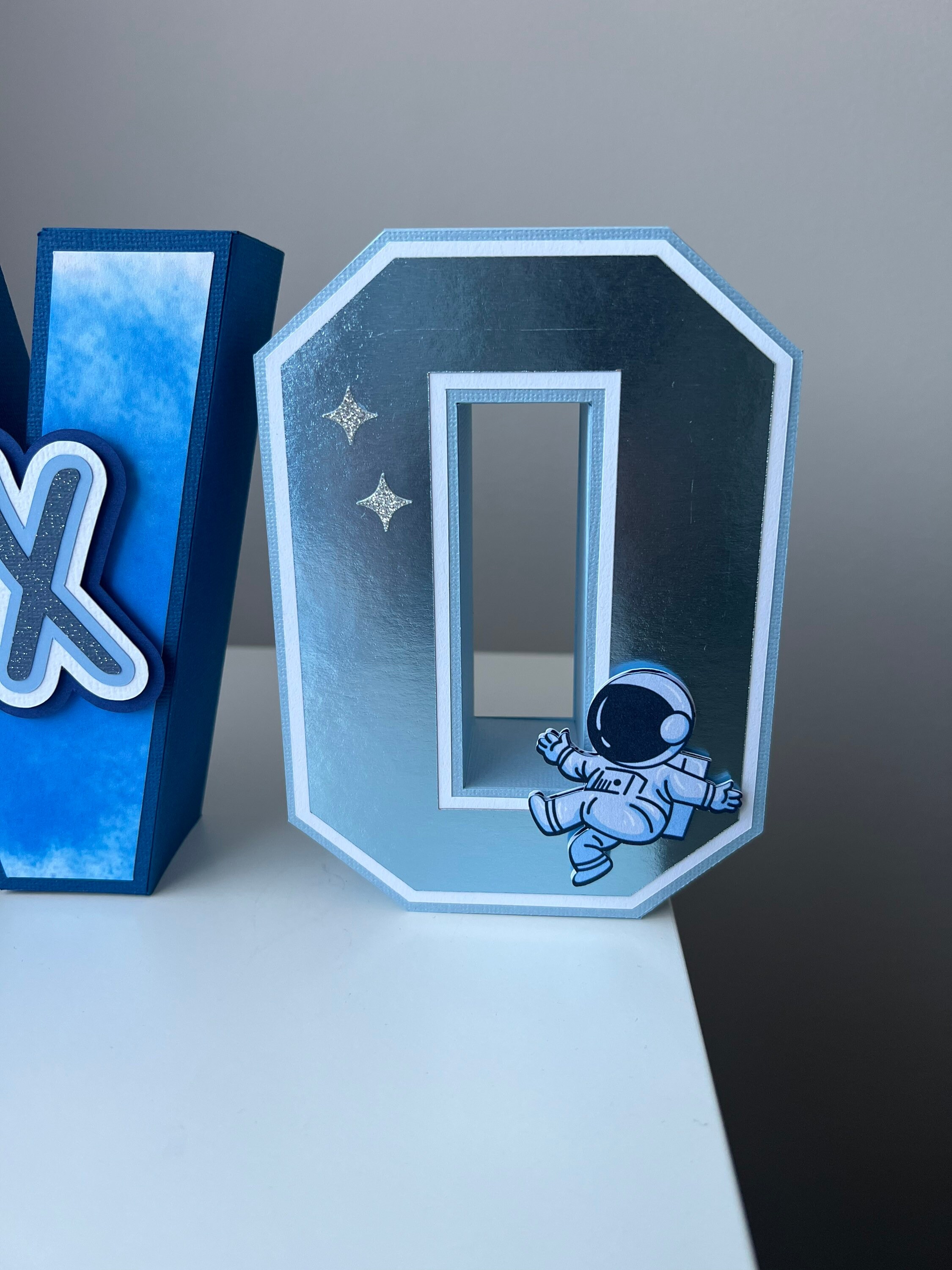 Two the Moon 3D Letter - Girl Astronaut Theme 3D Letters - Outer Space ...
