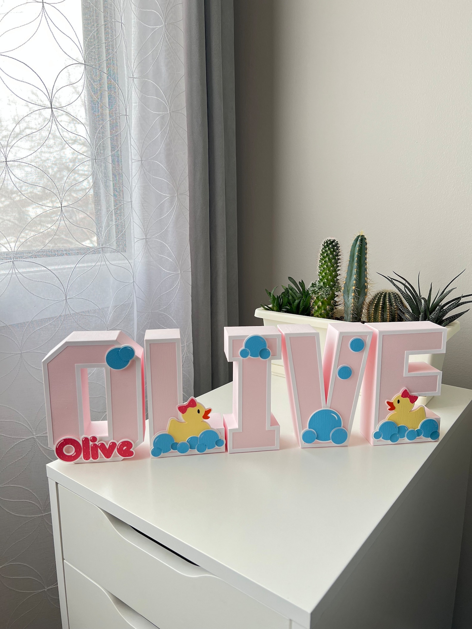 Girl Rubber Duck 3D Letters, Nursery Decor, Birthday Party - Etsy