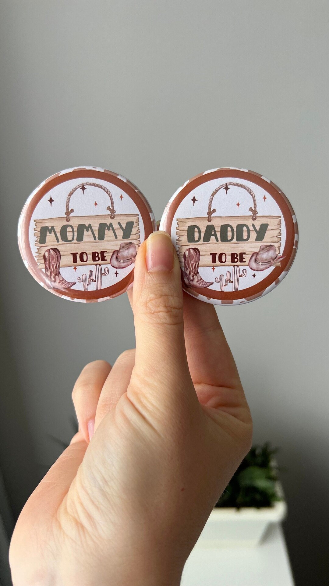 Cowboy Mommy to Be Baby Shower Pin, Daddy to Be Badge, Little Cowboy ...