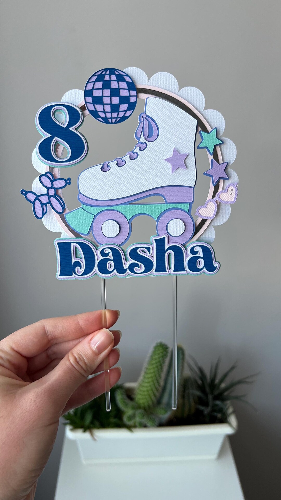 Roller Skate Birthday Cake Topper: Disco Skating Rink Party - Etsy