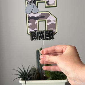 Army Birthday Cake Topper, Military Party Cake Topper, Camouflage Camo ...