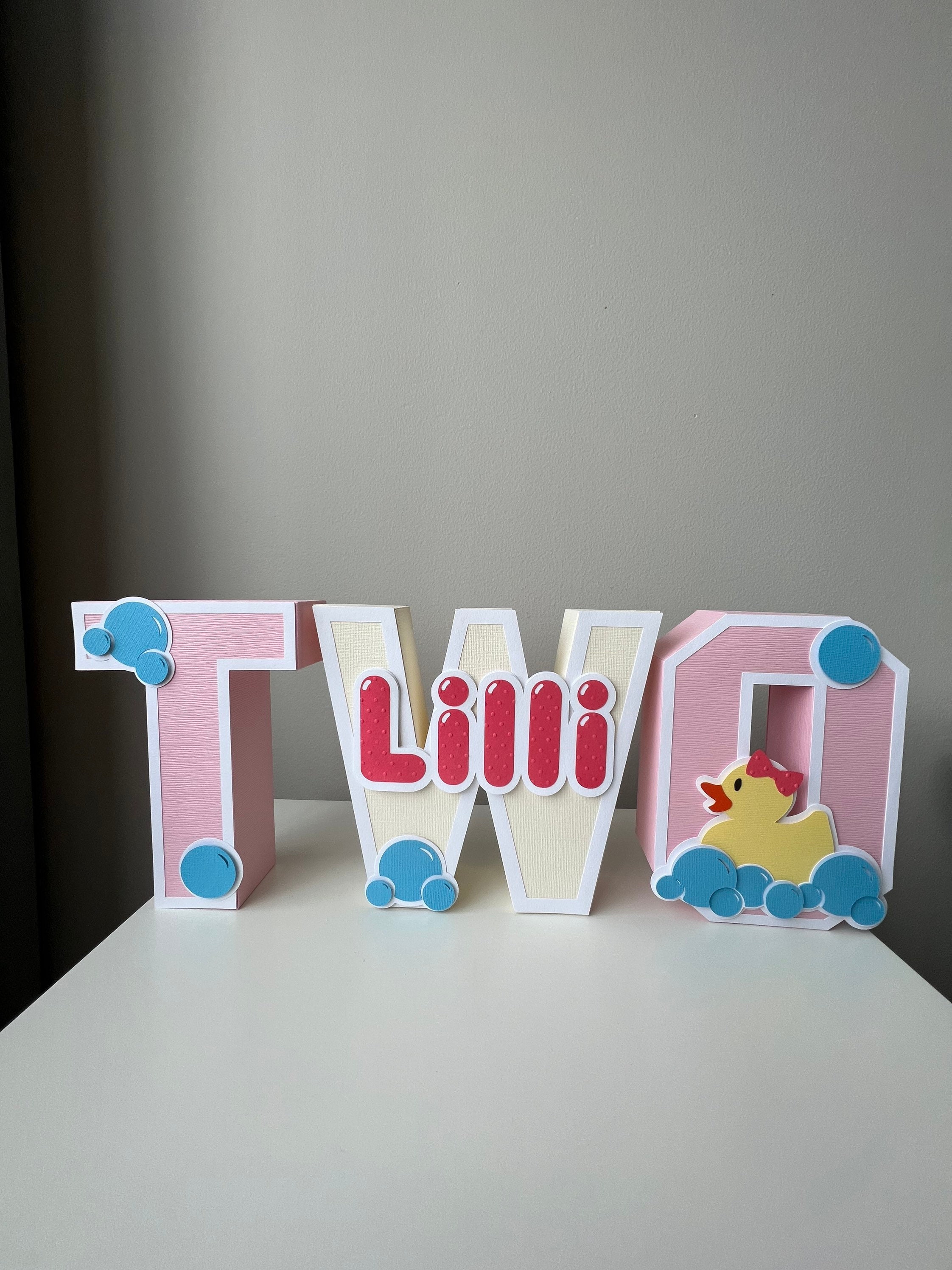 Girl Rubber Duck 3D Letter, Duckling Party Decor, Rubber Ducky Birthday ...
