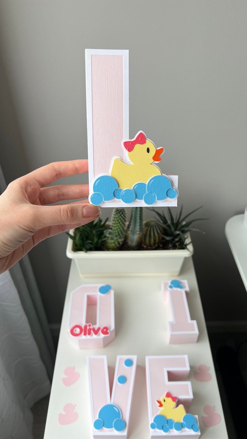 Girl Rubber Duck 3D Letters, Nursery Decor, Birthday Party - Etsy